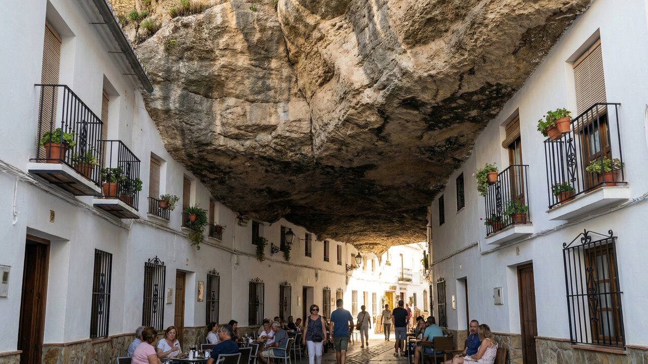 Escondida sob uma rocha gigante: a cidade espanhola onde as casas ...