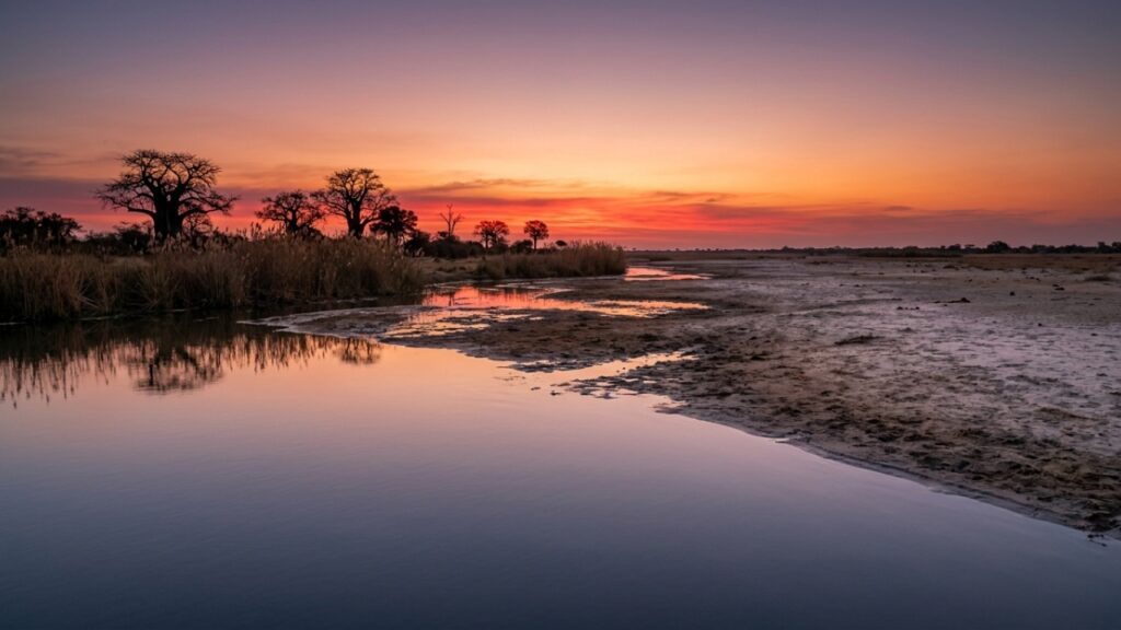 O rio africano que nasce em Angola, percorre mais de 1.000 km pelo ...